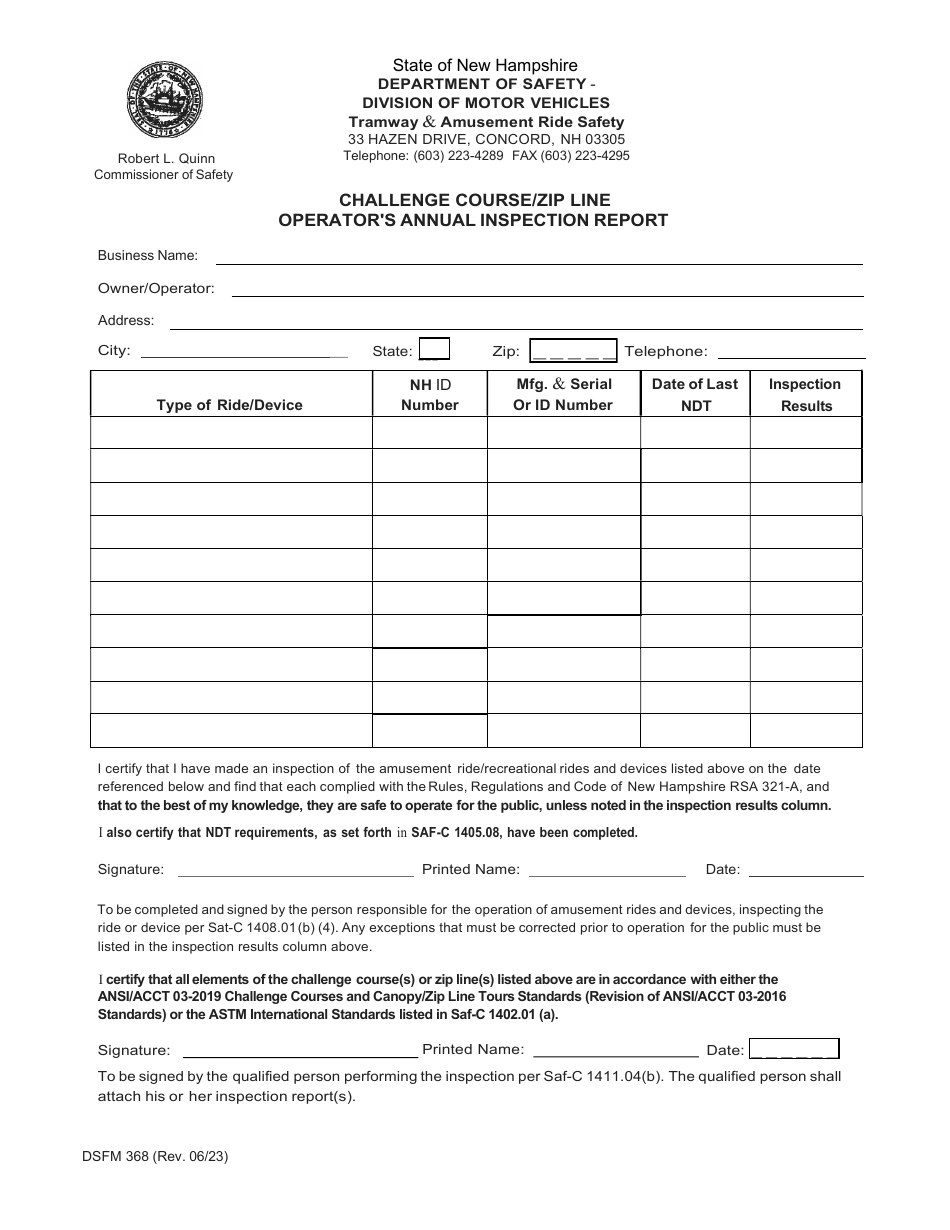 Form DSFM368 - Fill Out, Sign Online and Download Fillable PDF, New ...