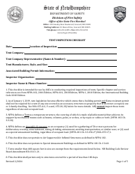New Hampshire Tent Inspection Checklist Download Printable PDF 2020 ...