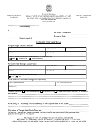 Michigan Request for Subpoena - Fill Out, Sign Online and Download PDF ...