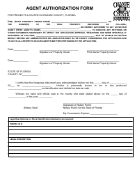 Orange County, Florida Agent Authorization Form - Fill Out, Sign Online ...