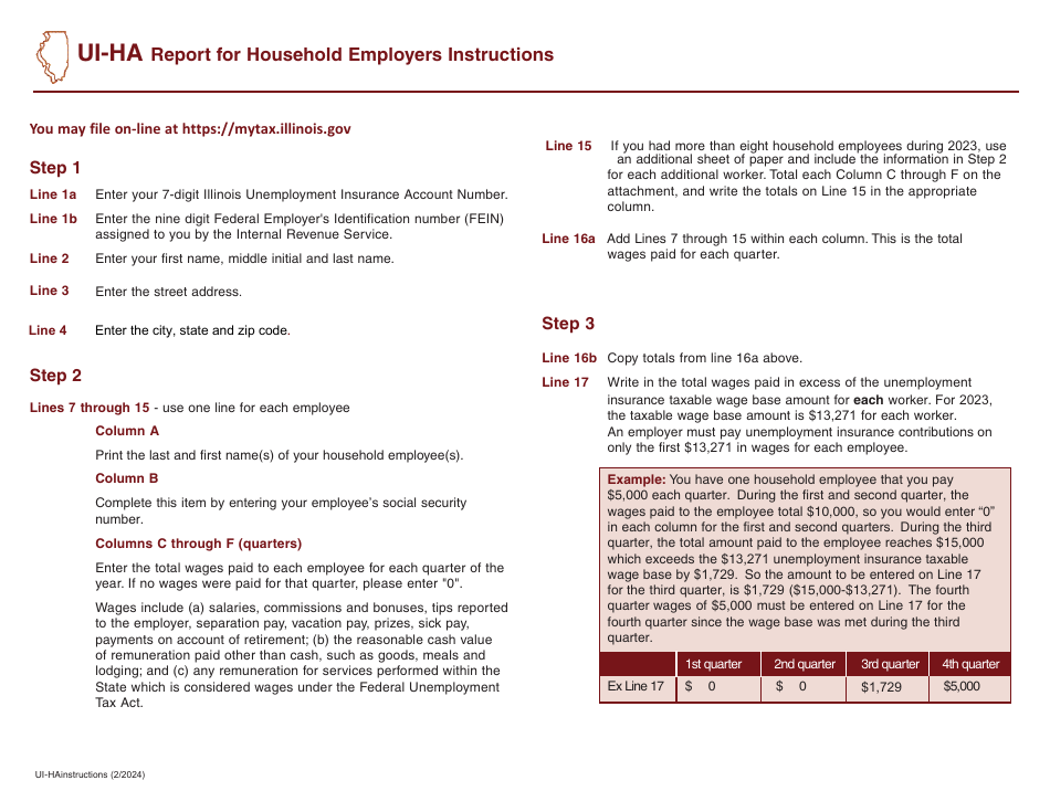 Form UI-HA Download Fillable PDF or Fill Online Report for Household ...