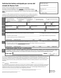 2024 New York Solicitud De Boleta Anticipada Por Correo Del Estado De ...