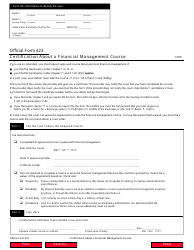 Official Form 423 Download Fillable PDF or Fill Online Certificate ...