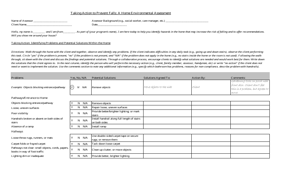 Home Environmental Assessment Form - Fill Out, Sign Online and Download ...