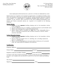 City of San Juan Bautista, California Smoke & Carbon Declaration Form ...