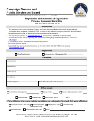 Minnesota Registration and Statement of Organization Principal Campaign ...