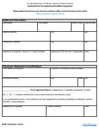 Form HSMV72120 Download Fillable PDF or Fill Online Application for ...