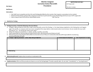 Washington Monitor Assigned Corrective Action Plan (CAP) Procedures ...