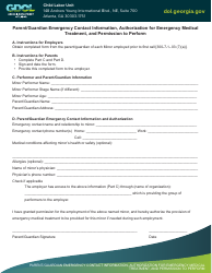 Georgia (United States) Parent/Guardian Emergency Contact Information ...