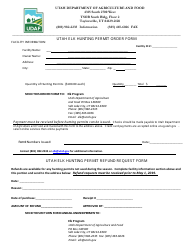 Utah Utah Elk Hunting Permit Order Form - Fill Out, Sign Online and ...