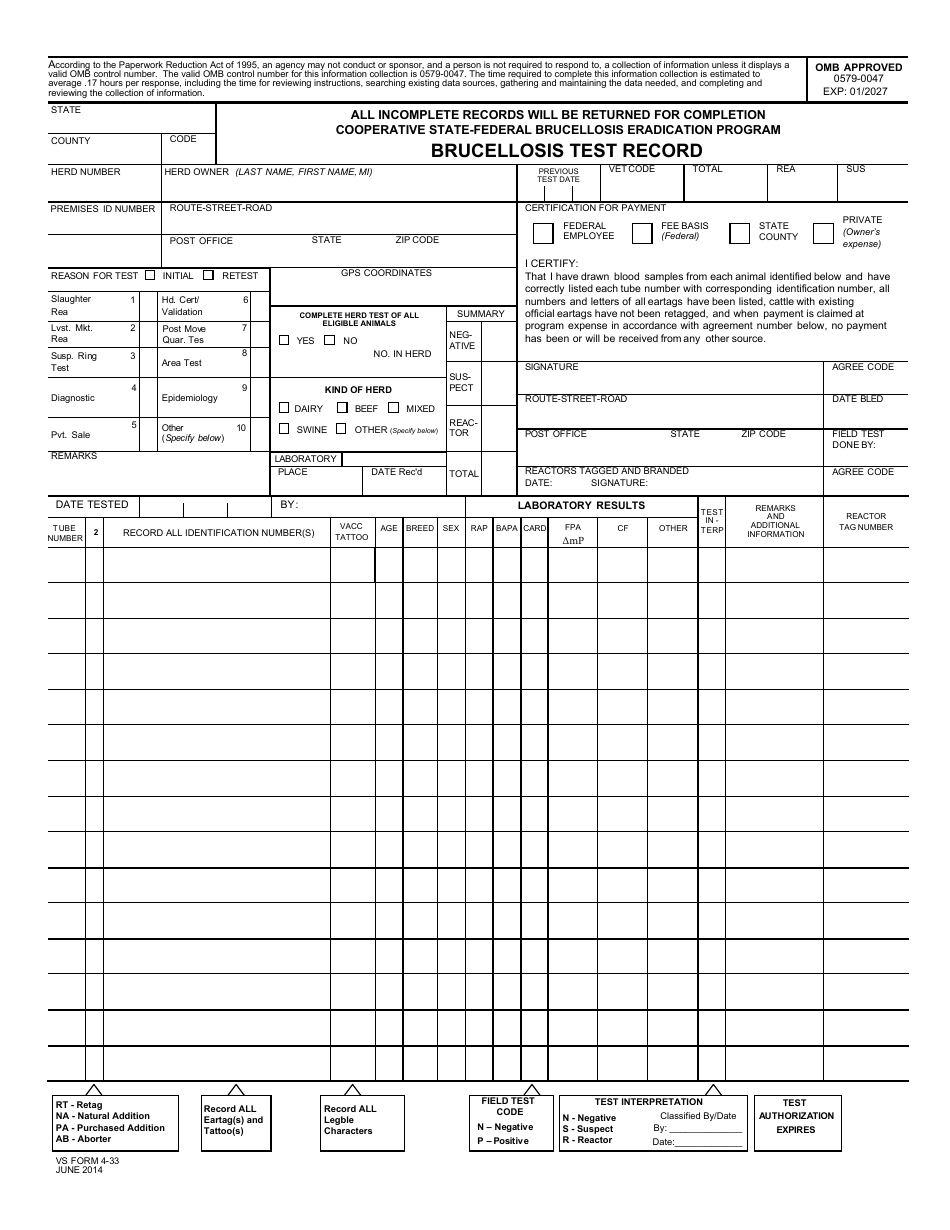 VS Form 4-33 - Fill Out, Sign Online and Download Fillable PDF ...