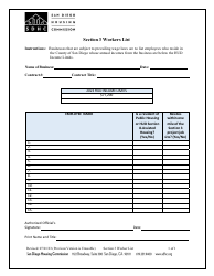 2023 City of San Diego, California Section 3 Workers List - Fill Out ...