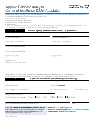 Form HCA13-0009 Download Fillable PDF or Fill Online Applied Behavior ...