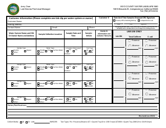 Inyo County, California Water Lab Slip - Fill Out, Sign Online and ...