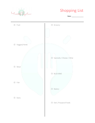 Shopping List Templates PDF. download Fill and print for free ...