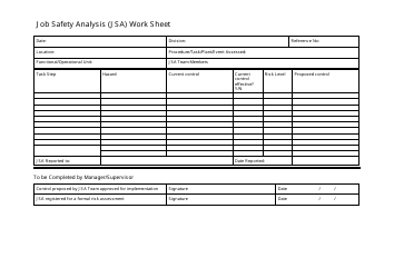 Job Safety Analysis (Jsa) Spreadsheet Template Download Printable PDF ...
