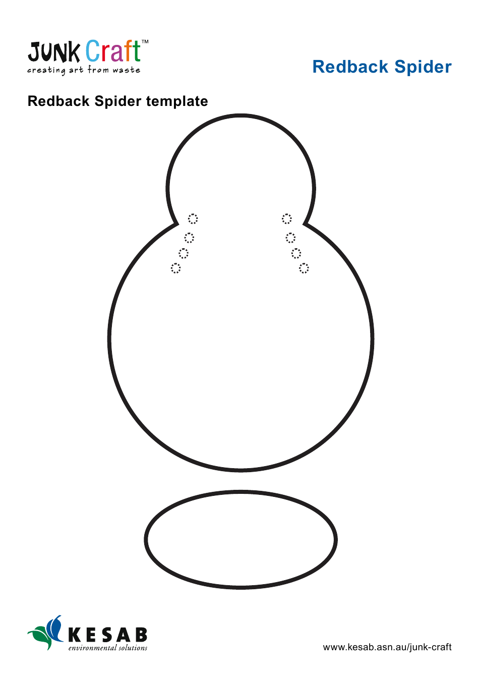 Redback Spider Template - Junk Craft Download Printable PDF ...