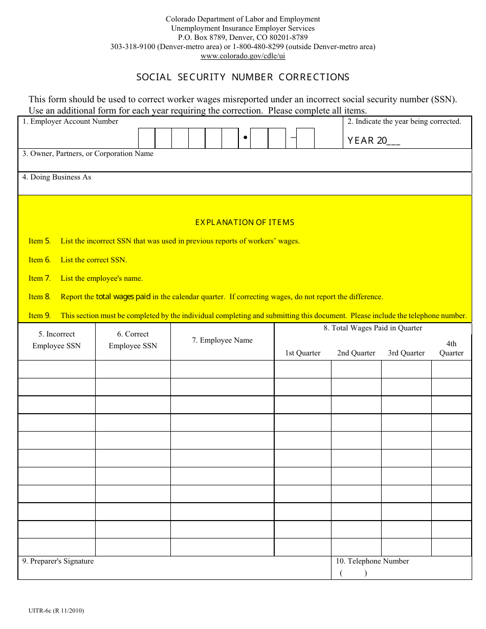Form UITR-6C - Fill Out, Sign Online and Download Printable PDF ...