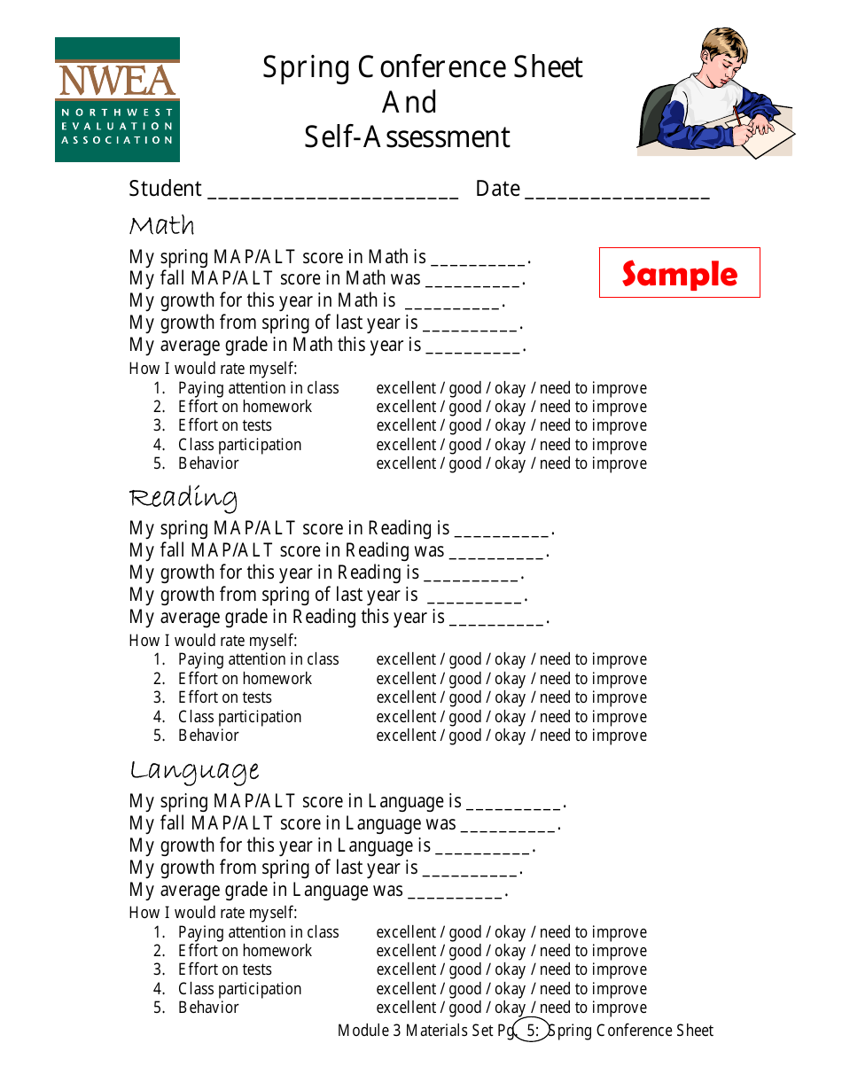 Spring Conference Sheet and Self-assessment Form - Nwea - Fill Out ...