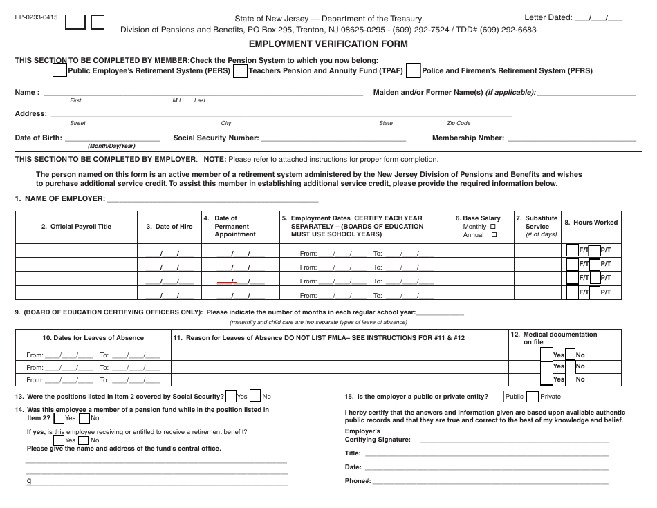 Form EP-0233-0415 - Fill Out, Sign Online and Download Fillable PDF ...