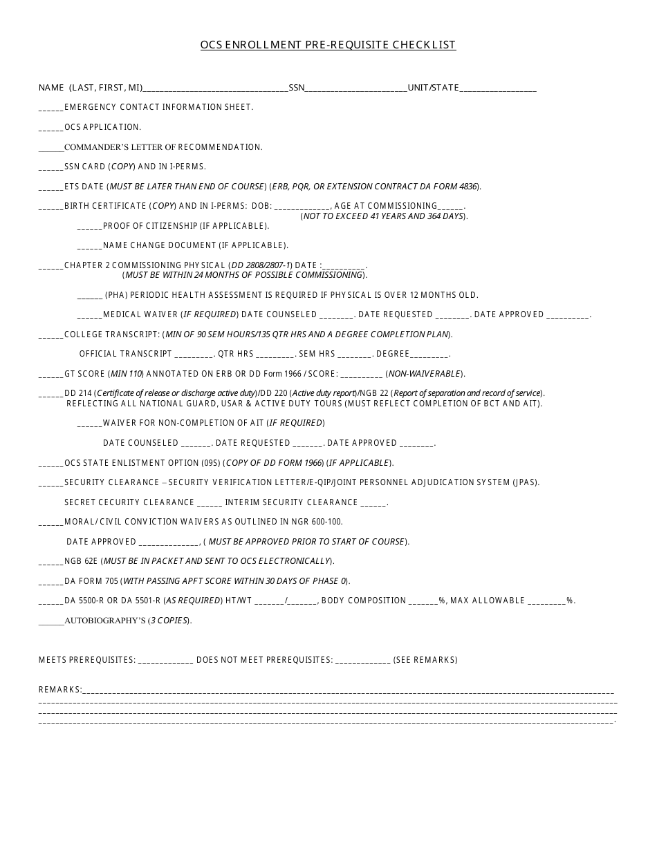 Nebraska Osc Enrollment Pre-requisite Checklist - Fill Out, Sign Online ...