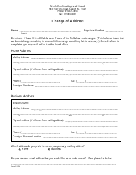 North Carolina Change of Address Download Fillable PDF | Templateroller