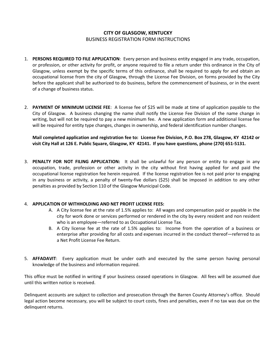 City Of Glasgow Kentucky Application Form For Business License Fill city-of-glasgow-kentucky-application-form-for-business-license-fill