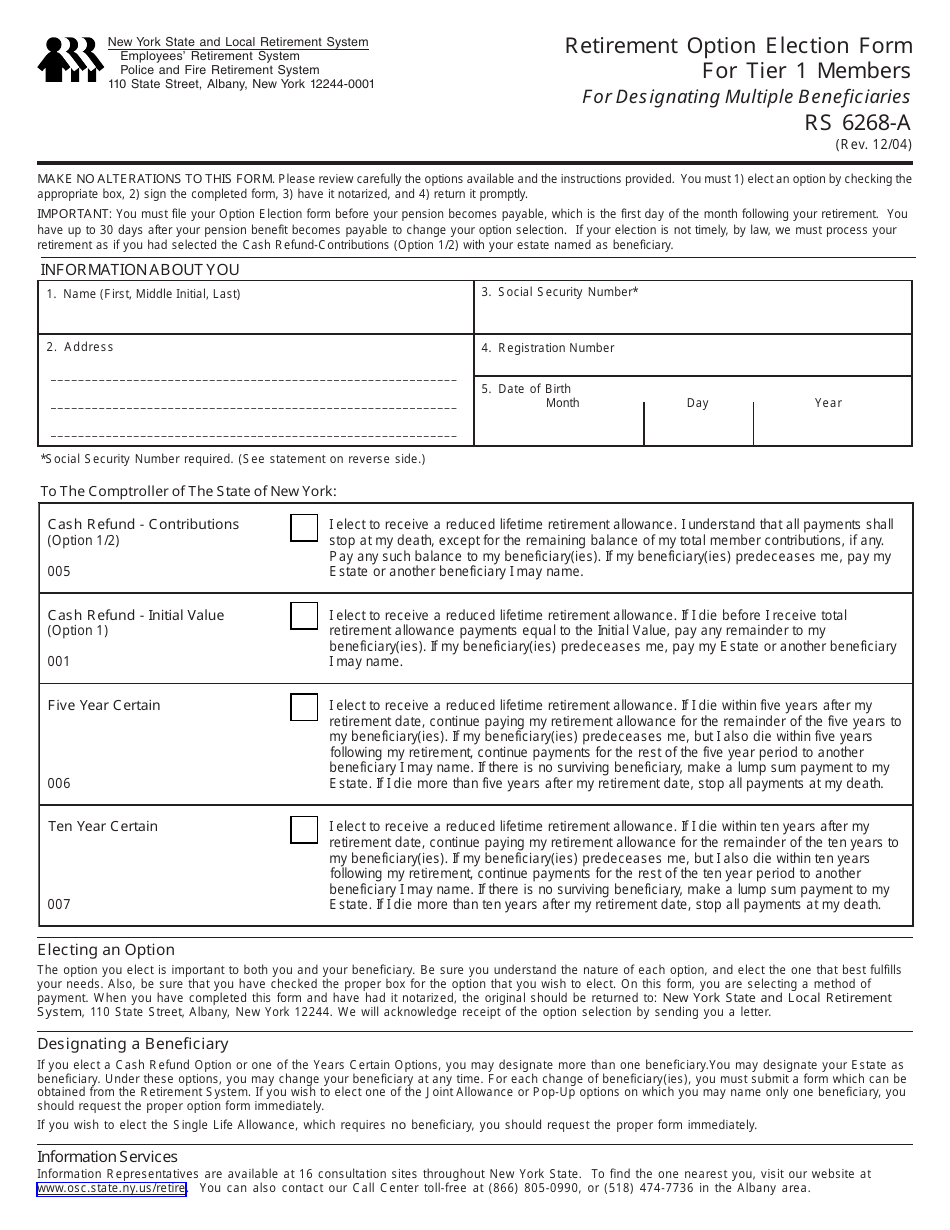 Form RS6268-A - Fill Out, Sign Online and Download Fillable PDF, New ...