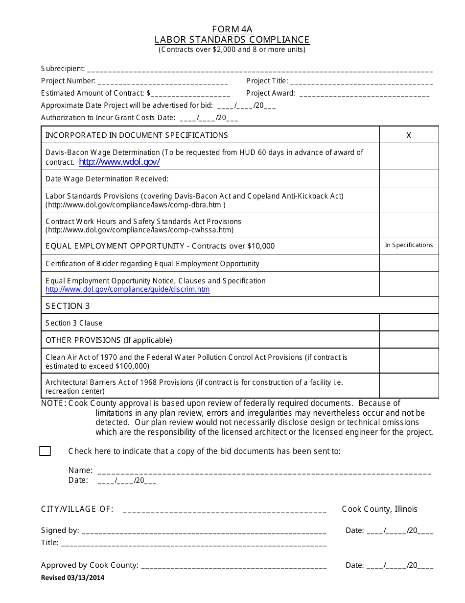 Labor Standards Compliance Form - Fill Out, Sign Online and Download ...