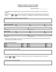 Salem, Oregon Homeless Voucher Nomination Form - Fill Out, Sign Online ...