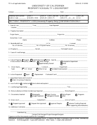 Property/Casualty Loss Report Form - University of California Download ...