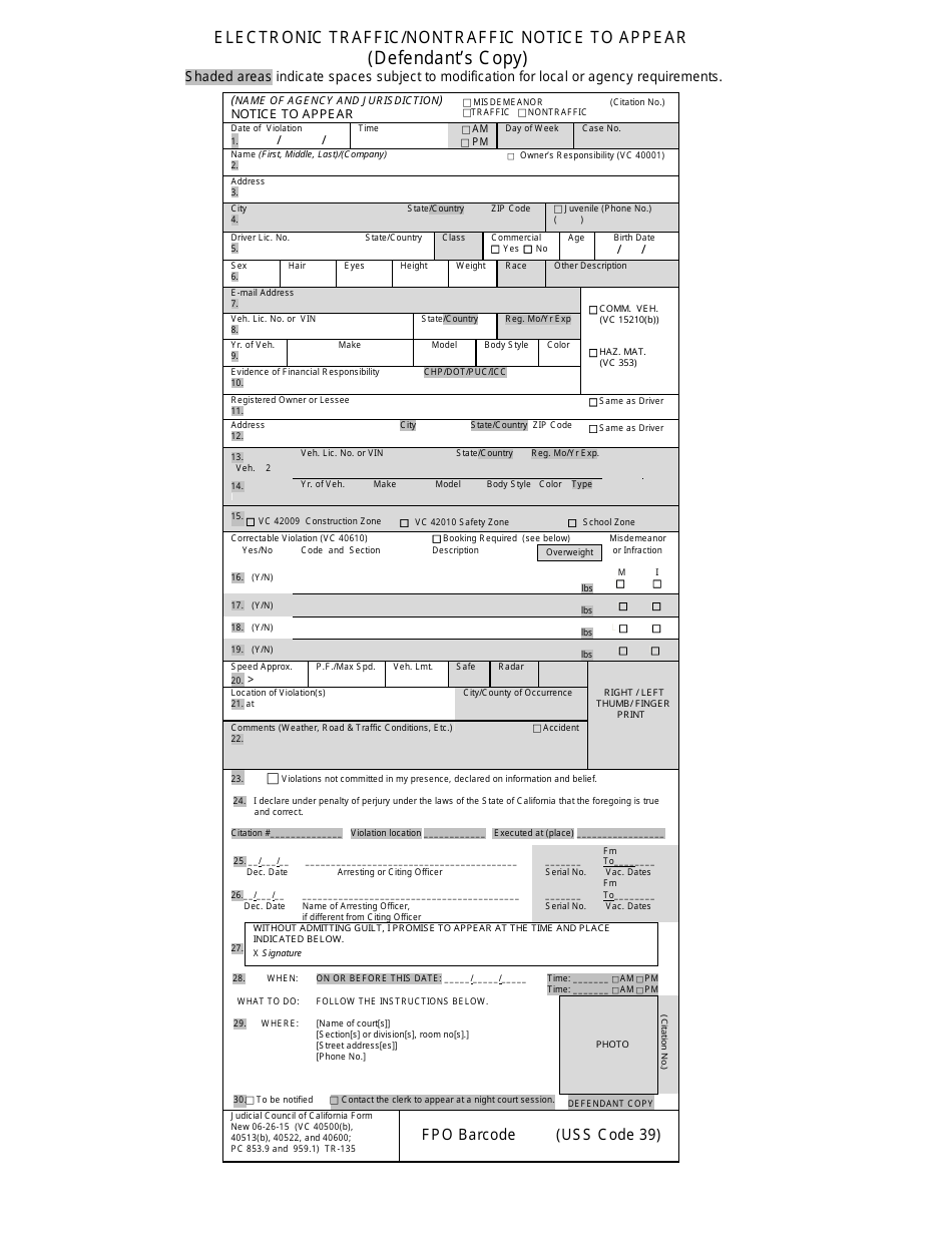 Form TR-135 - Fill Out, Sign Online and Download Printable PDF ...