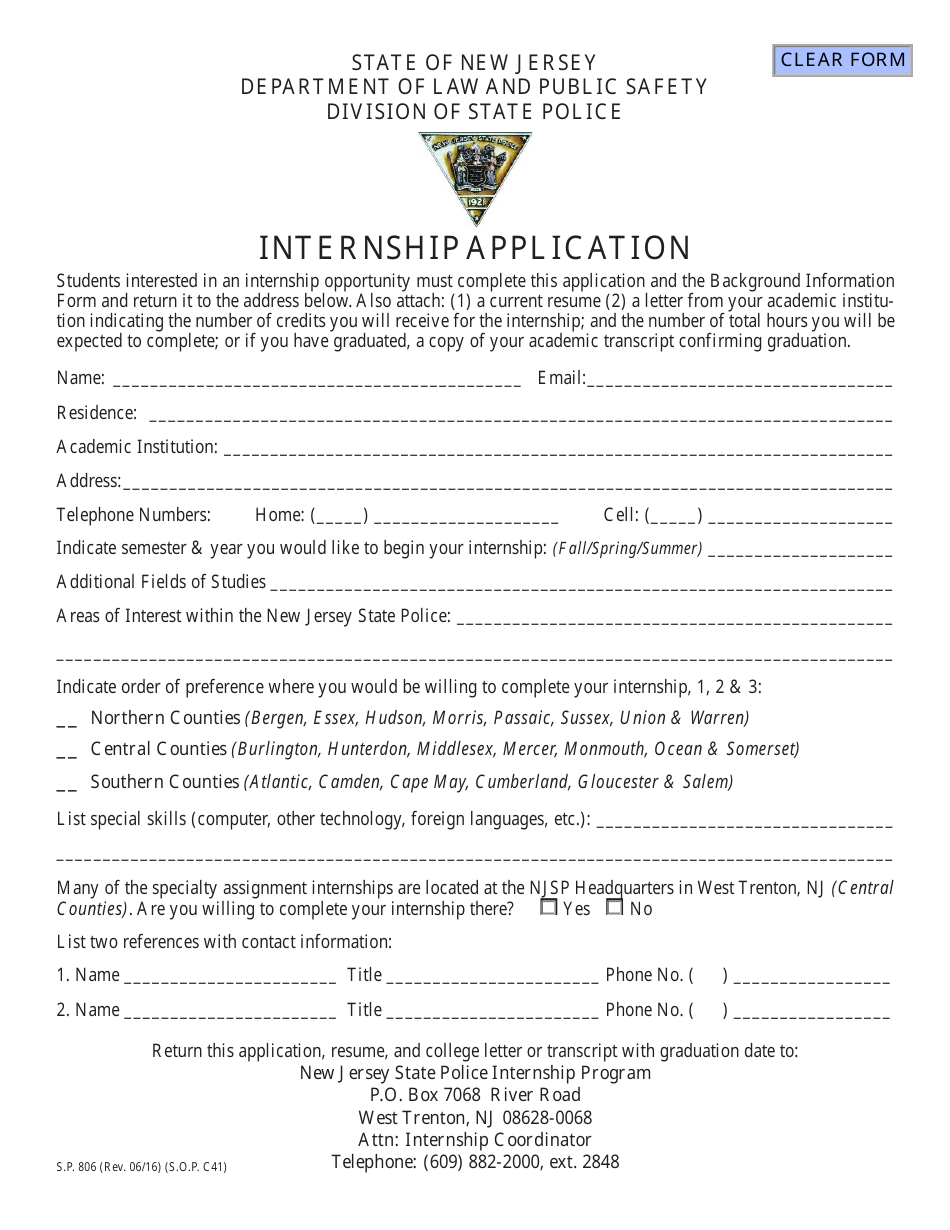 Form S.P.806 - Fill Out, Sign Online and Download Fillable PDF, New ...