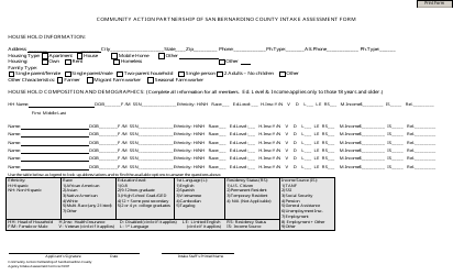 Intake Assessment Form - Community Action Partnership of San Bernardino ...