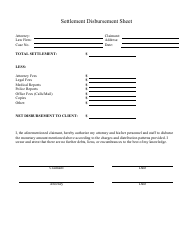 Settlement Disbursement Sheet Template Download Printable PDF ...