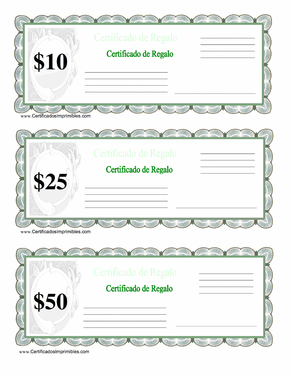 Certificado De Regalo - Hojas Download Printable PDF (Spanish ...