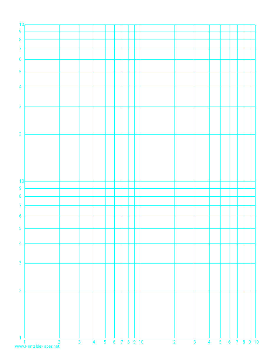 Log Log Paper With Logarithmic Horizontal Axis Two Decades And