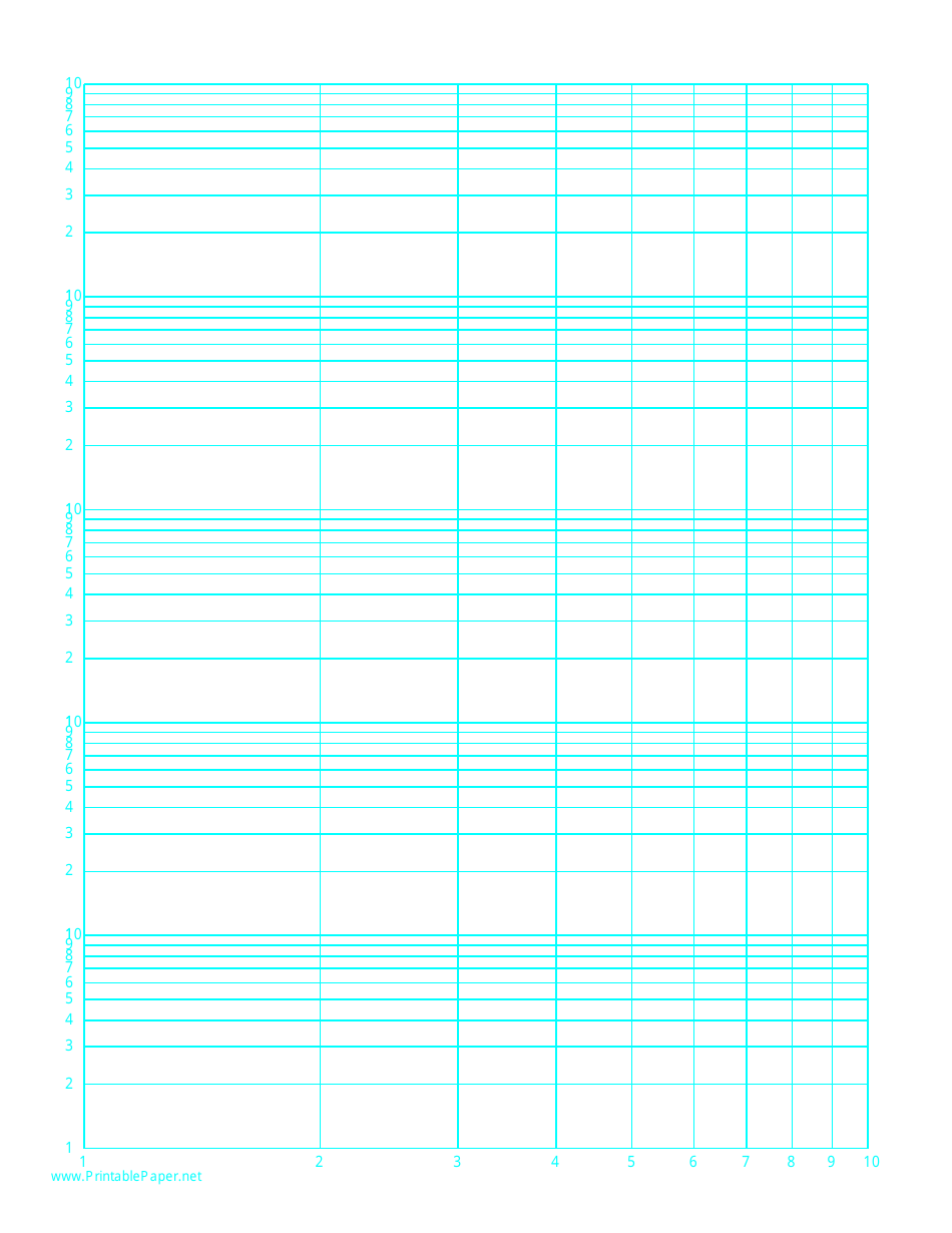 Log Log Paper With Logarithmic Horizontal Axis One Decade And