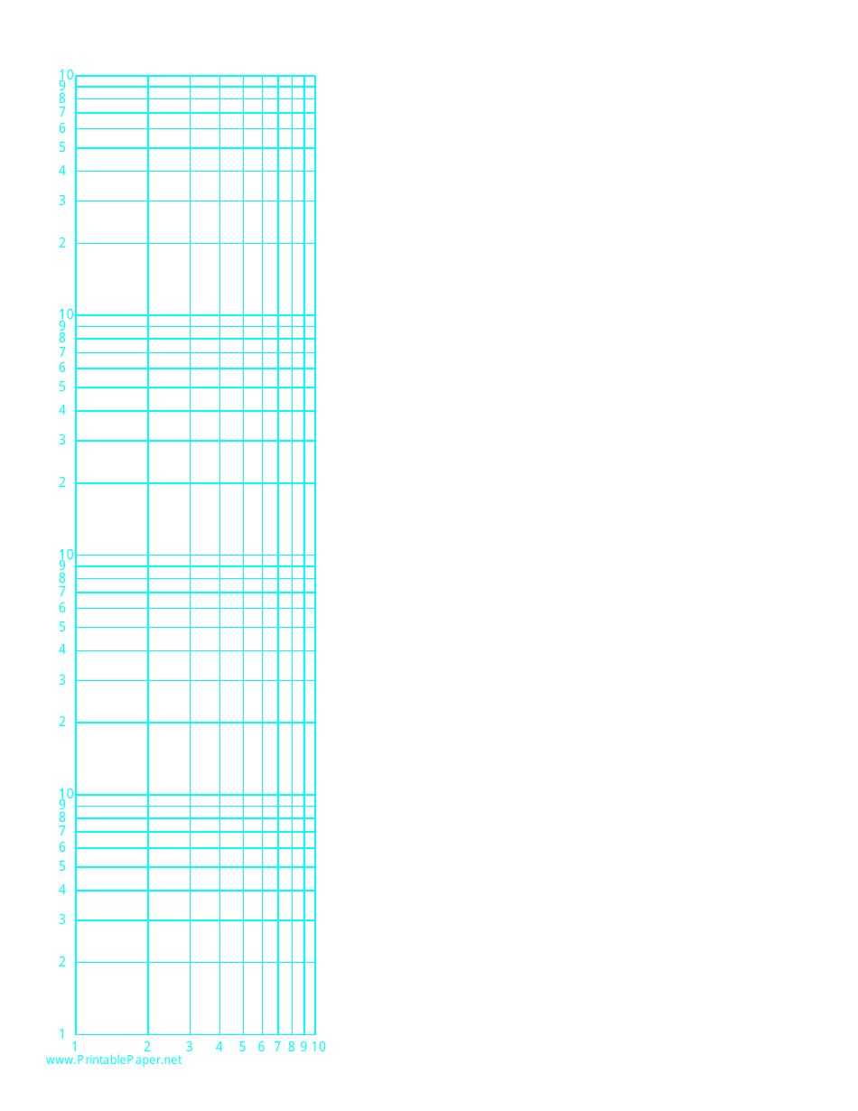 Log Log Paper Template With Logarithmic Horizontal Axis One Decade