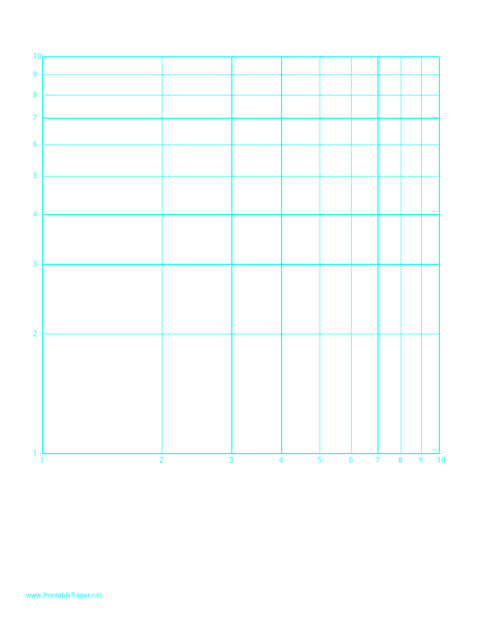 Log Log Paper With Logarithmic Horizontal Axis One Decade And