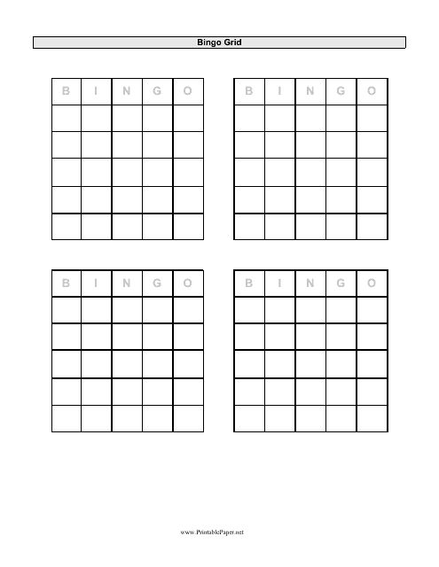 Bingo Grid Template Download Printable PDF Templateroller