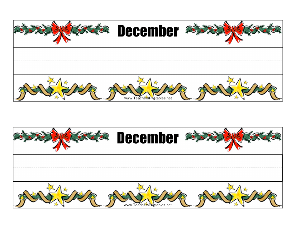 Desk Name Tag Template - December Download Printable PDF | Templateroller
