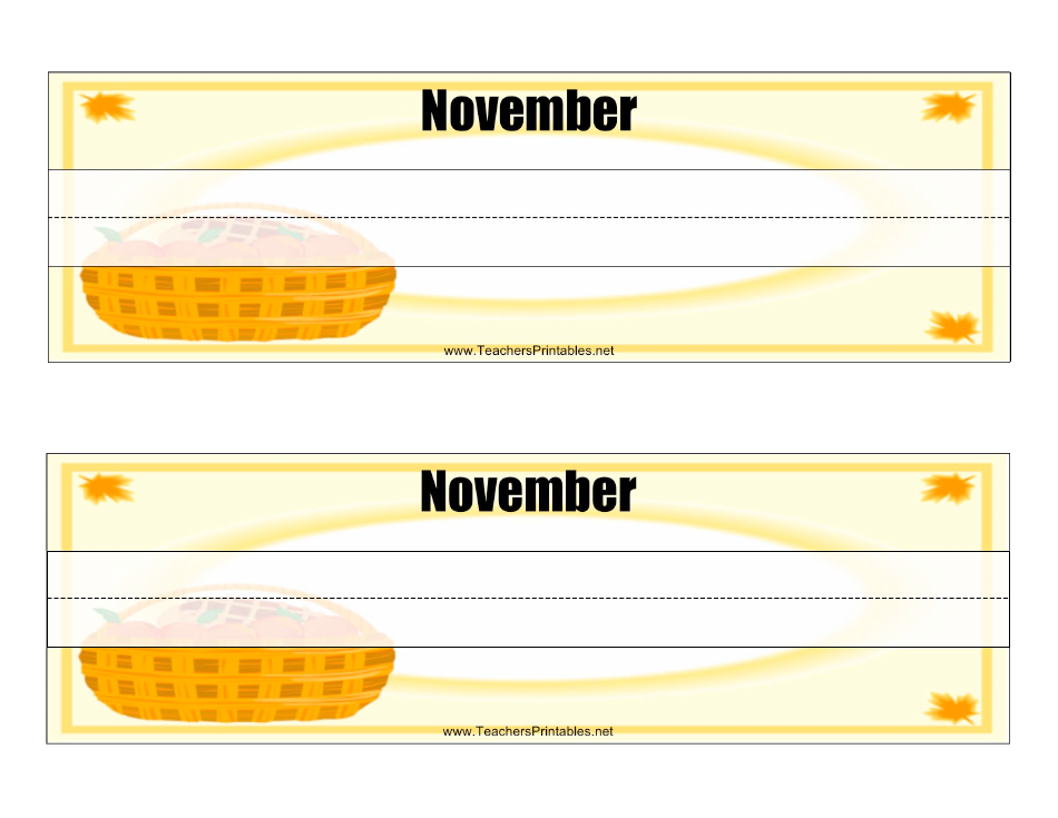Desk Name Tag Template November Download Printable PDF Templateroller
