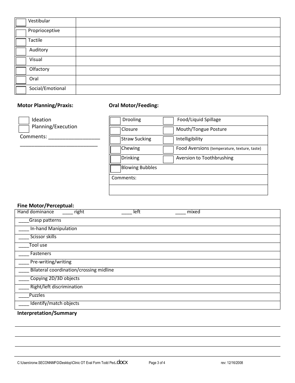 Occupational Therapy Clinic Evaluation Form - Health180 - Fill Out ... Occupational Therapy Clinic Evaluation Form - Health180 - Fill Out ...