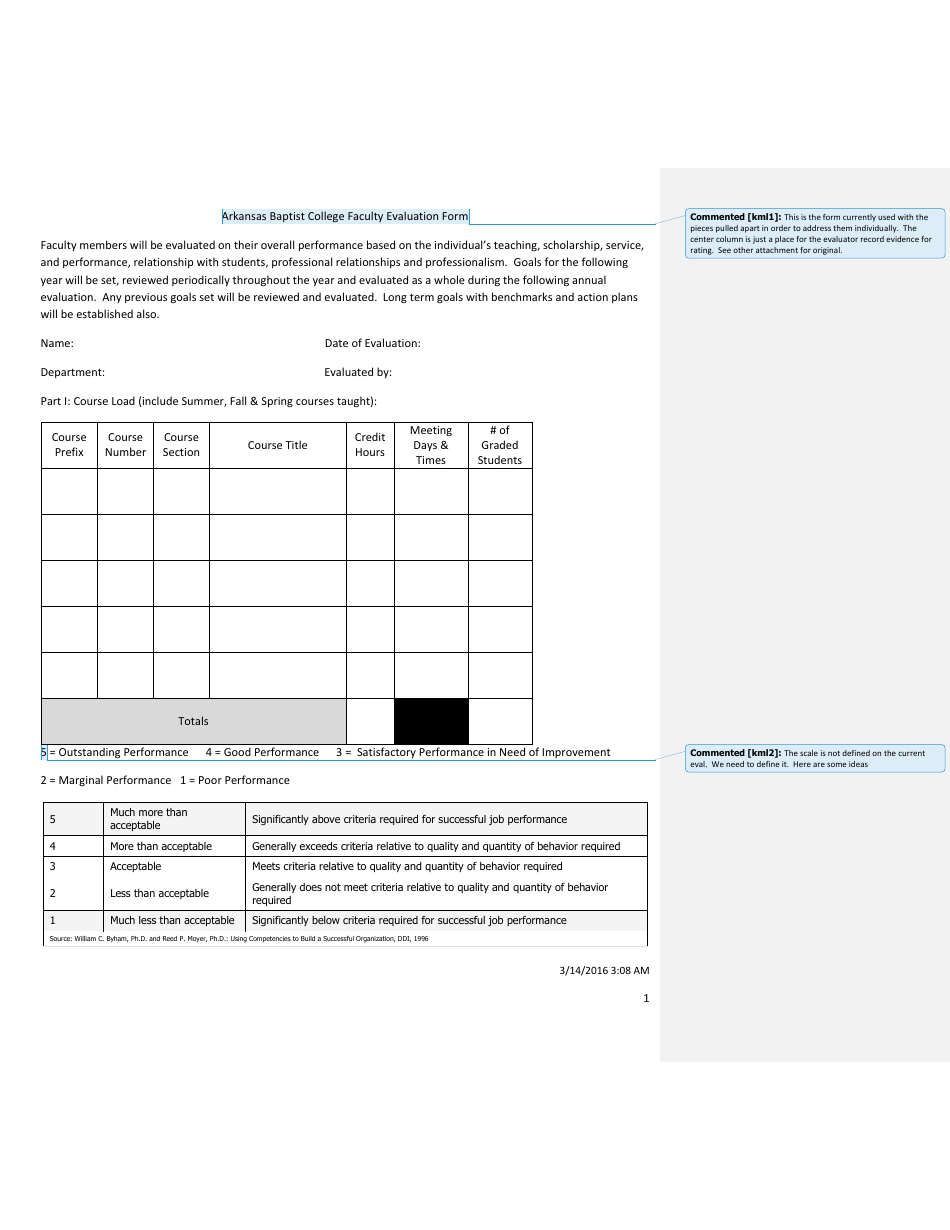Faculty Evaluation Form - Arkansas Baptist College - Fill Out, Sign ...