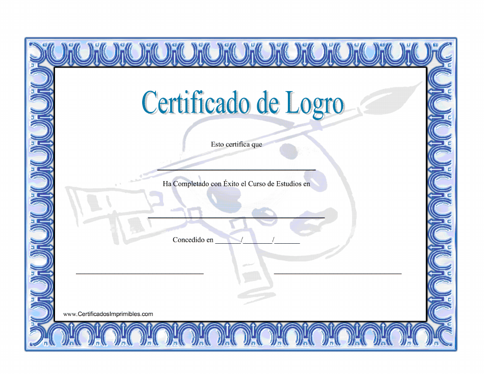 Certificado De Logro - Pinturas Download Printable PDF (Spanish ...