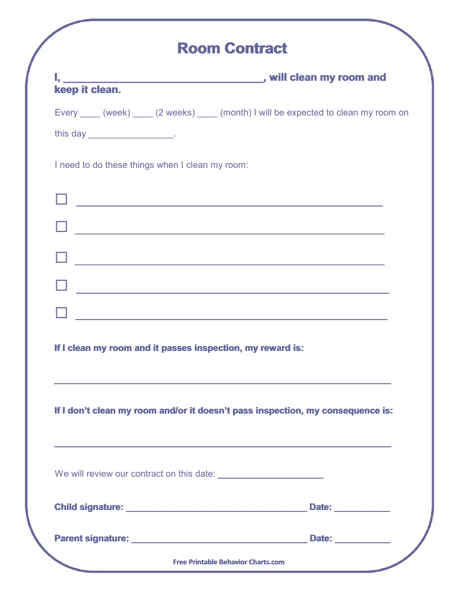 Room Contract Template - Fill Out, Sign Online and Download PDF ...