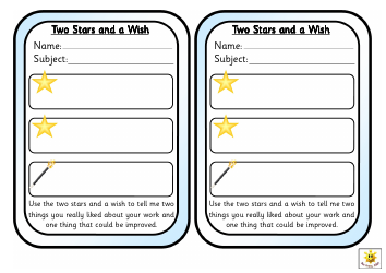 Two Stars and a Wish Sheet Template Download Printable PDF | Templateroller