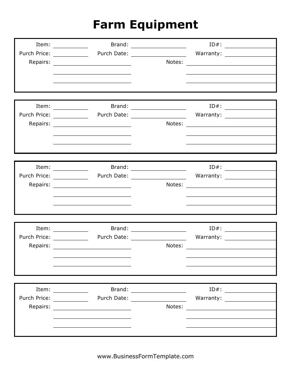 Farm Equipment Tracking Sheet Template Download Printable PDF ...