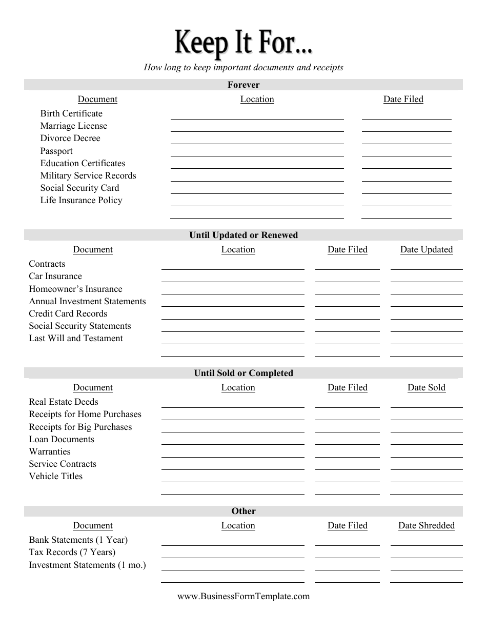 Document Inventory Template Download Printable PDF | Templateroller